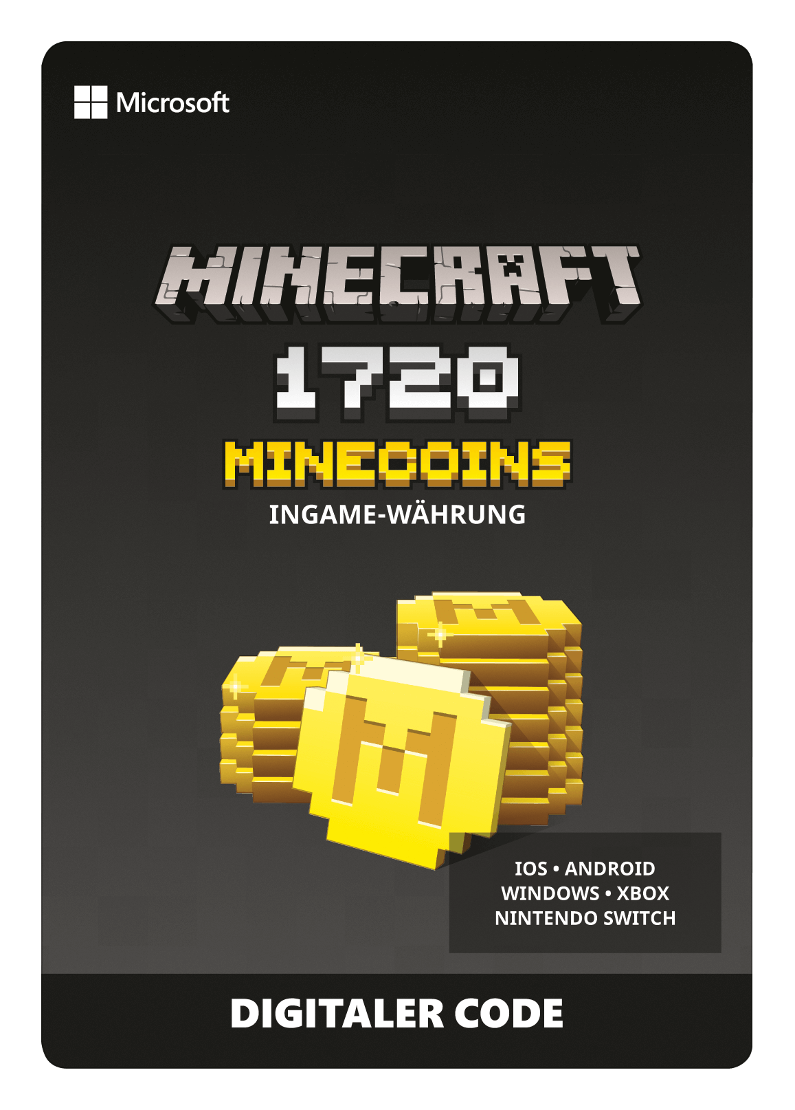 Minecraft Gutschein für 1720 Minecoins für kreative Welten